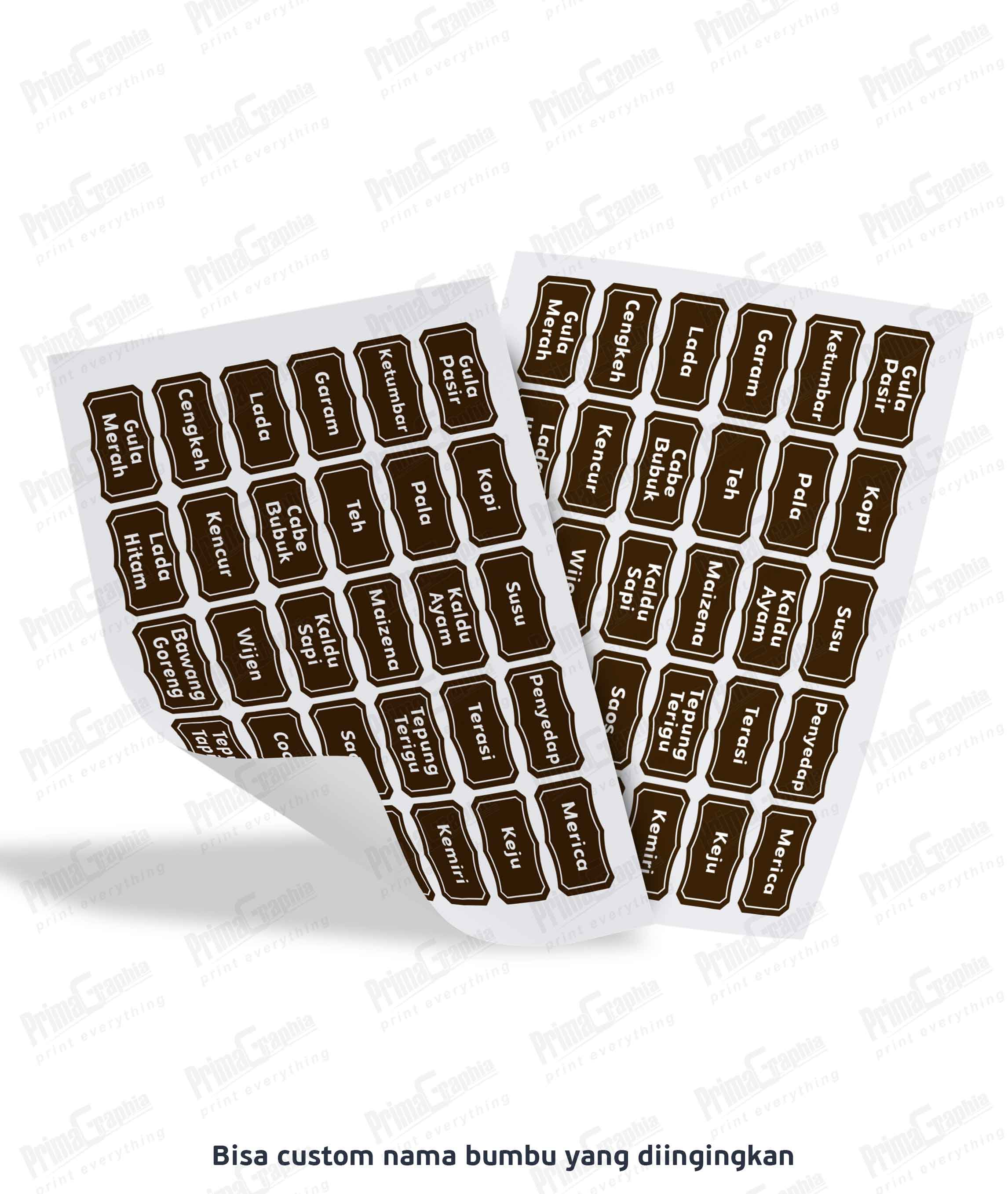 Jual Cetak Sticker Label Bumbu 30pcs Murah - Harga Terbaru - PrimaGraphia